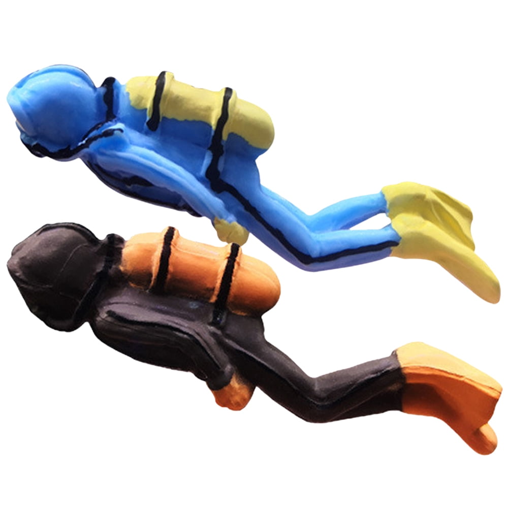 Phlegsive 2 Scuba Diver Figurines Miniature Set Plastic Toy Figures for ...