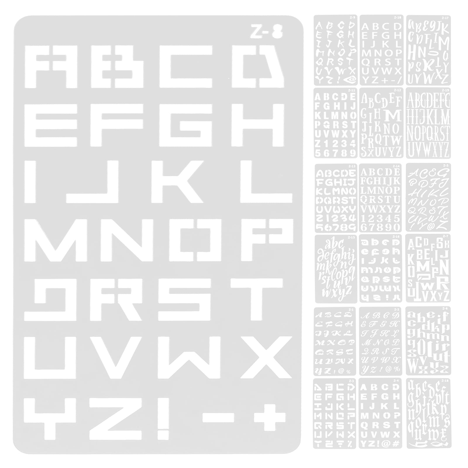 Phlegsive 20 Sheets Plastic Wall Stencils Painting Alphabet Letters ...
