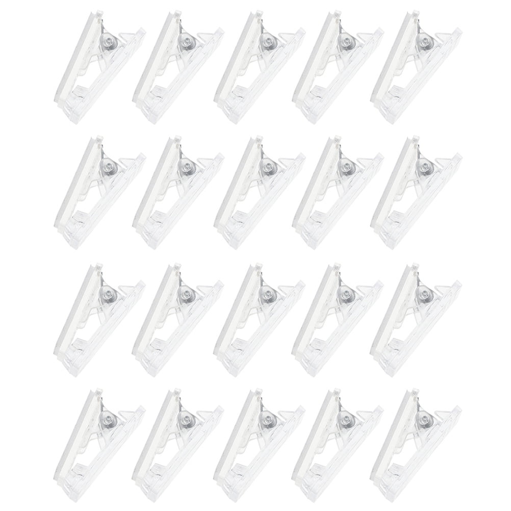 Phlegsive 20pcs Transparent Photo Clip Hangers for Name Tags, Posters ...