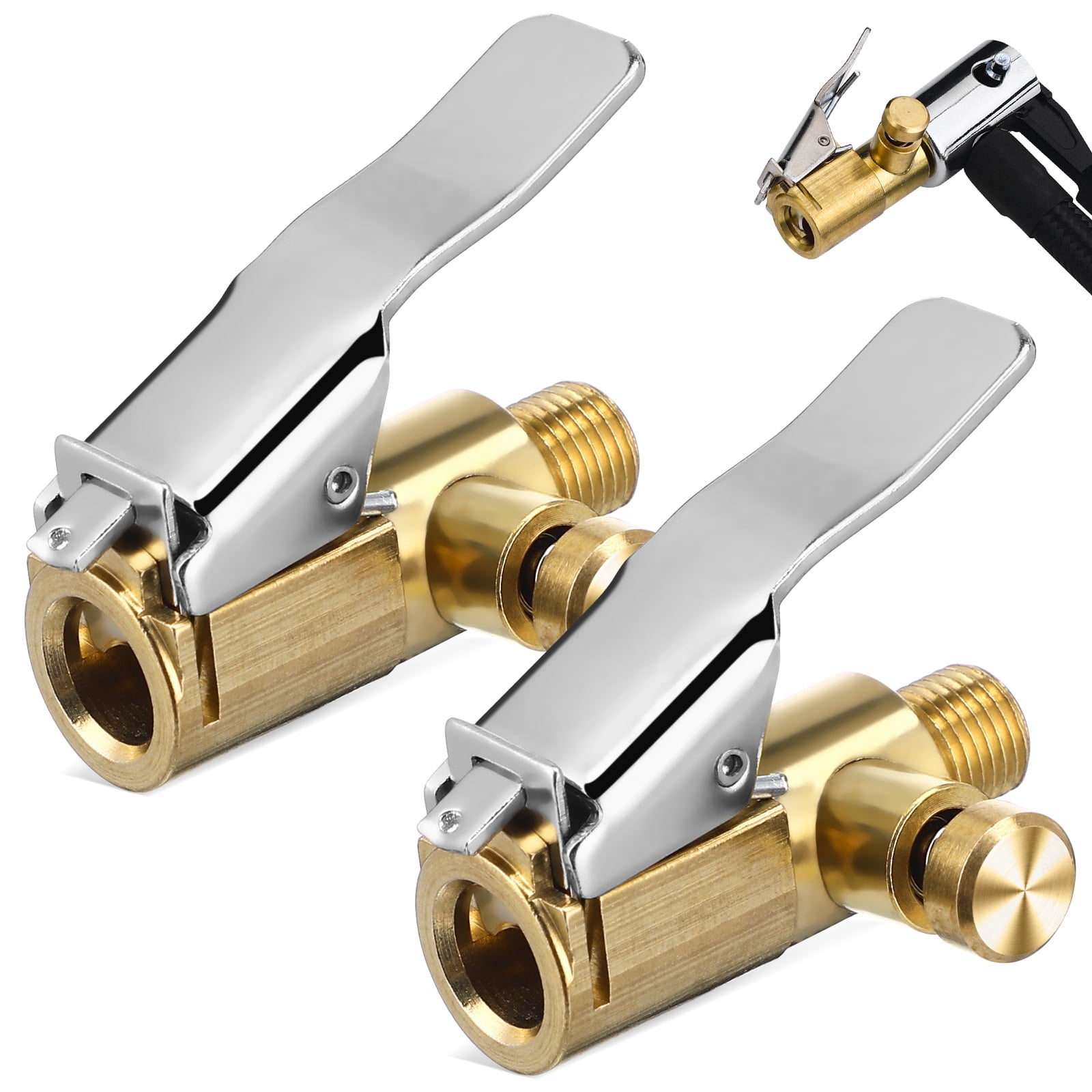 Phlegsive 2pcs Tire Chuck Quick Connect Inflator Chuck Locking Air ...