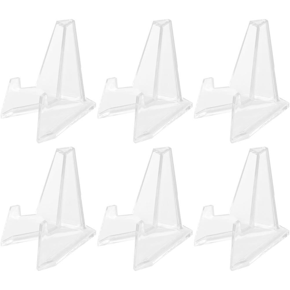 Phlegsive 6pcs Clear Acrylic Easel Stand for Displaying Coins, Medals ...