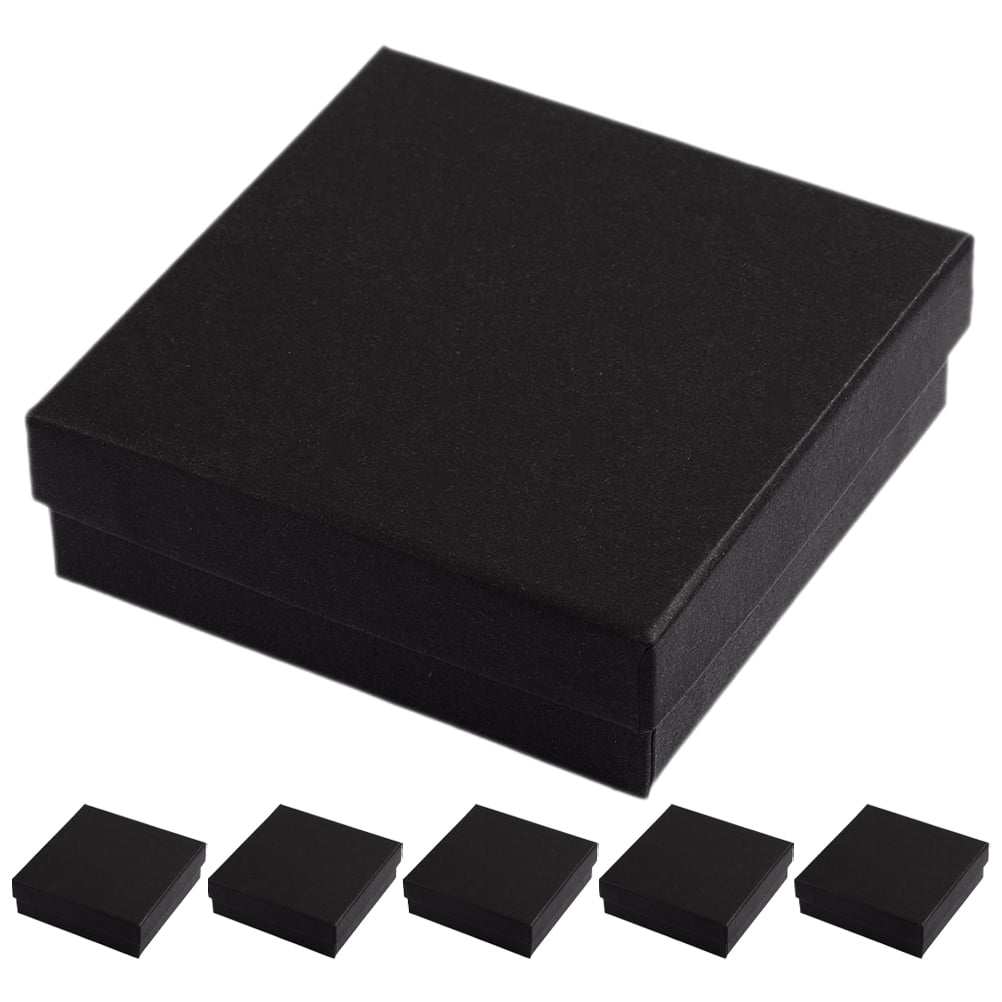 Phlegsive 6pcs Jewelry Gift Boxes Square Paper Cases with Sponge Liner ...