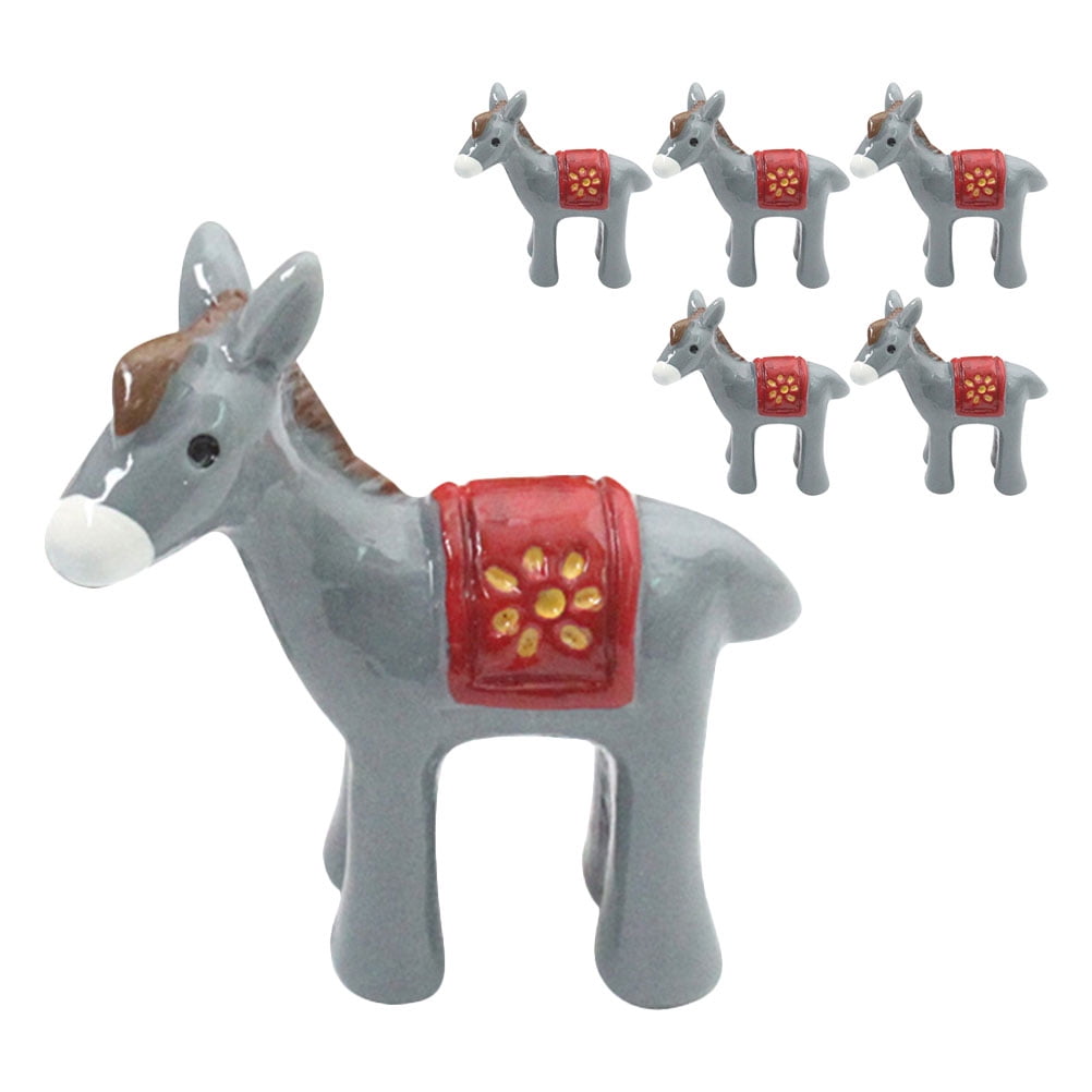 Phlegsive 6pcs Miniature Donkey Statues Resin Donkey Figurine Animal ...