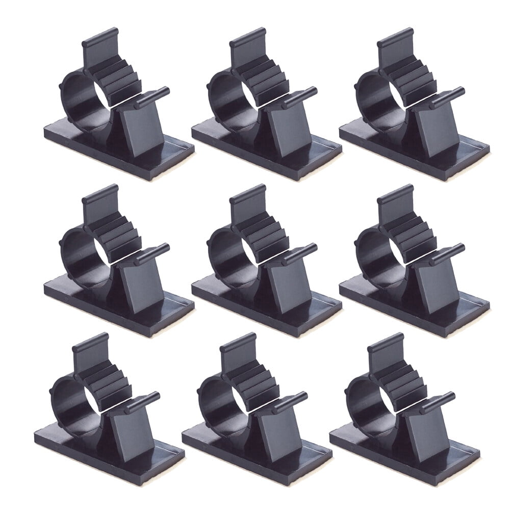 Phlegsive Black Plastic Cable Clamps - Adhesive Wire Management Clips ...
