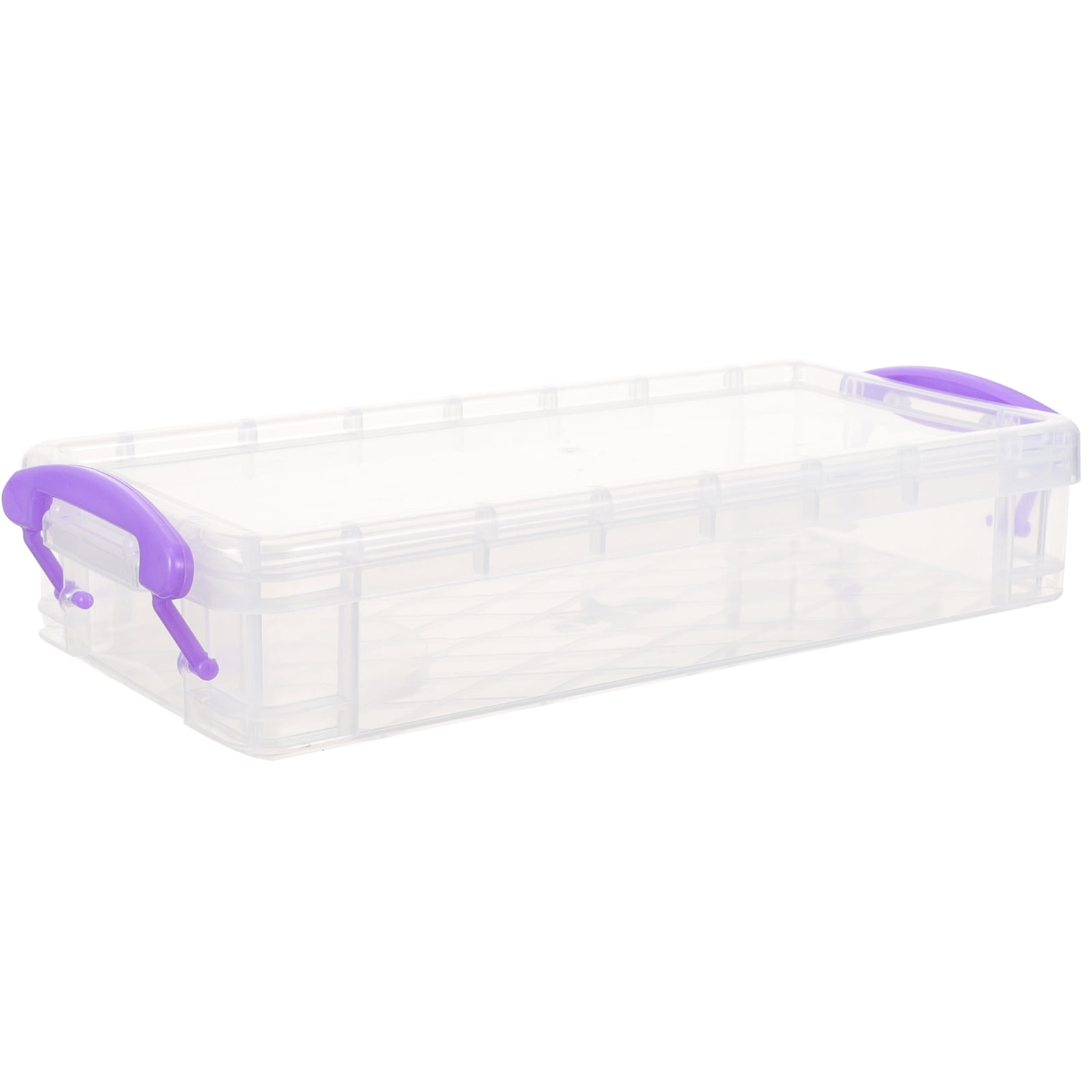 Phlegsive Stackable Clear Plastic Pencil Box with Snap Lid - Big ...