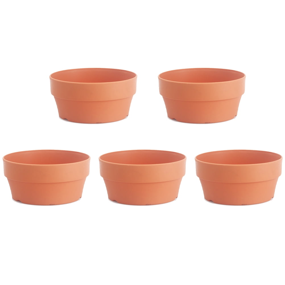 Phlegsive Terracotta Shallow Planter Round Flower Pot for Small ...