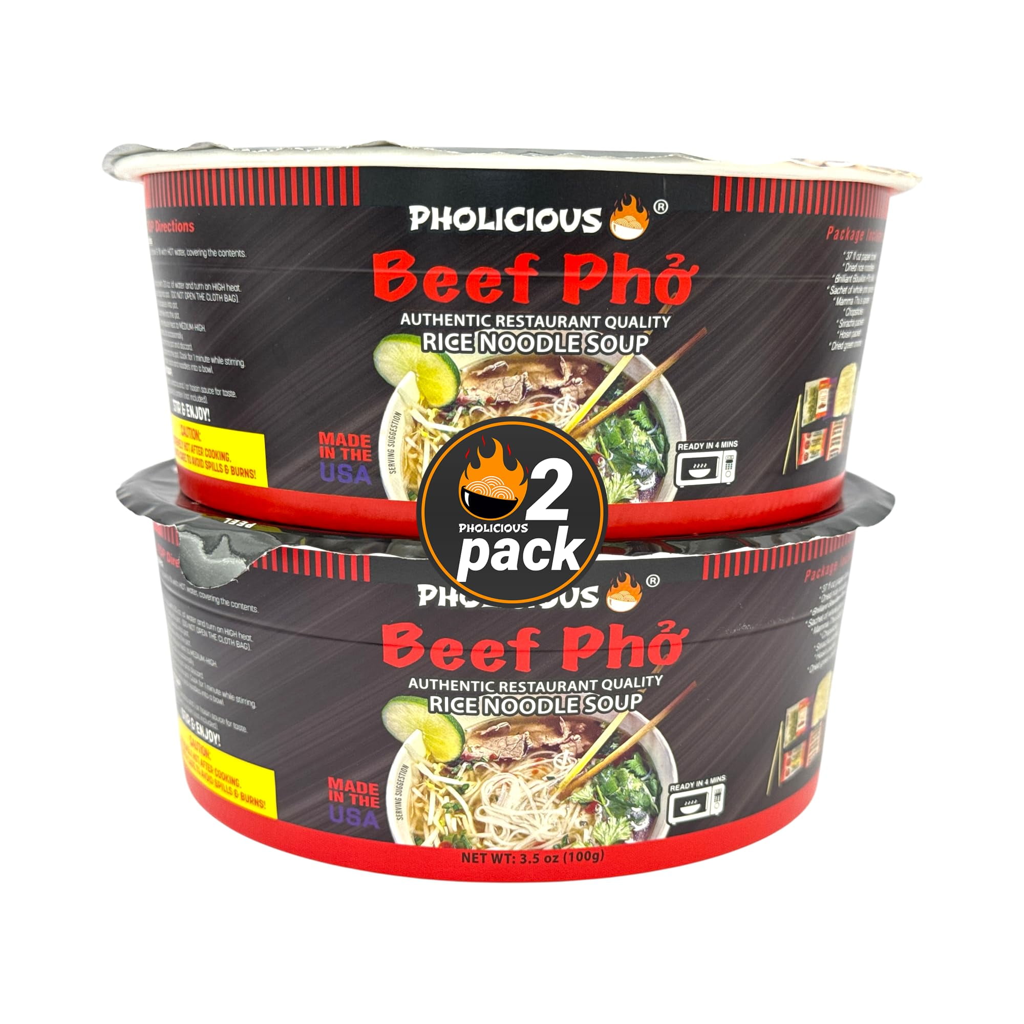 PhoLicious Instant BeefUMRT Pho, Authentic Vietnamese Rice Noodle Soup ...