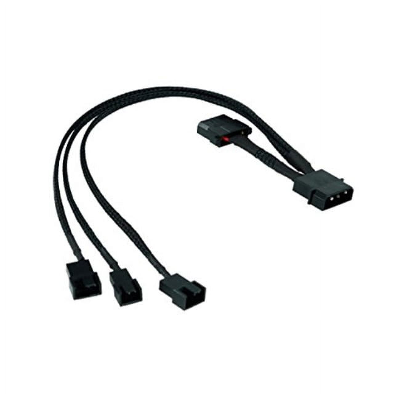 Phobya Y-Cable, 4-Pin Molex to 2x 4-Pin (PWM) and 1x 3-Pin, 30cm ...