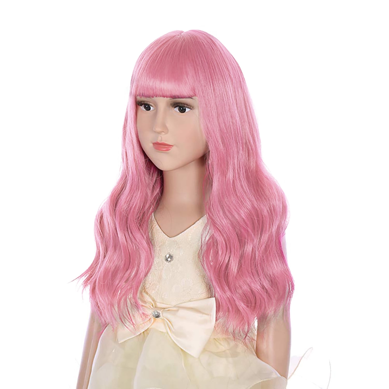 Phocas 20inch Pink Wig for Children Princess Short Bob Wig Girls Body Wave Wig for Cosplay ...