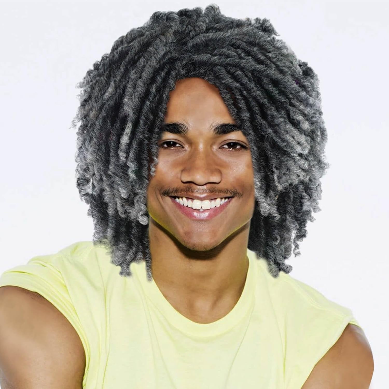 Phocas Mens Wig Short Dreadlock Wigs For Men Synthetic Braided Wigs