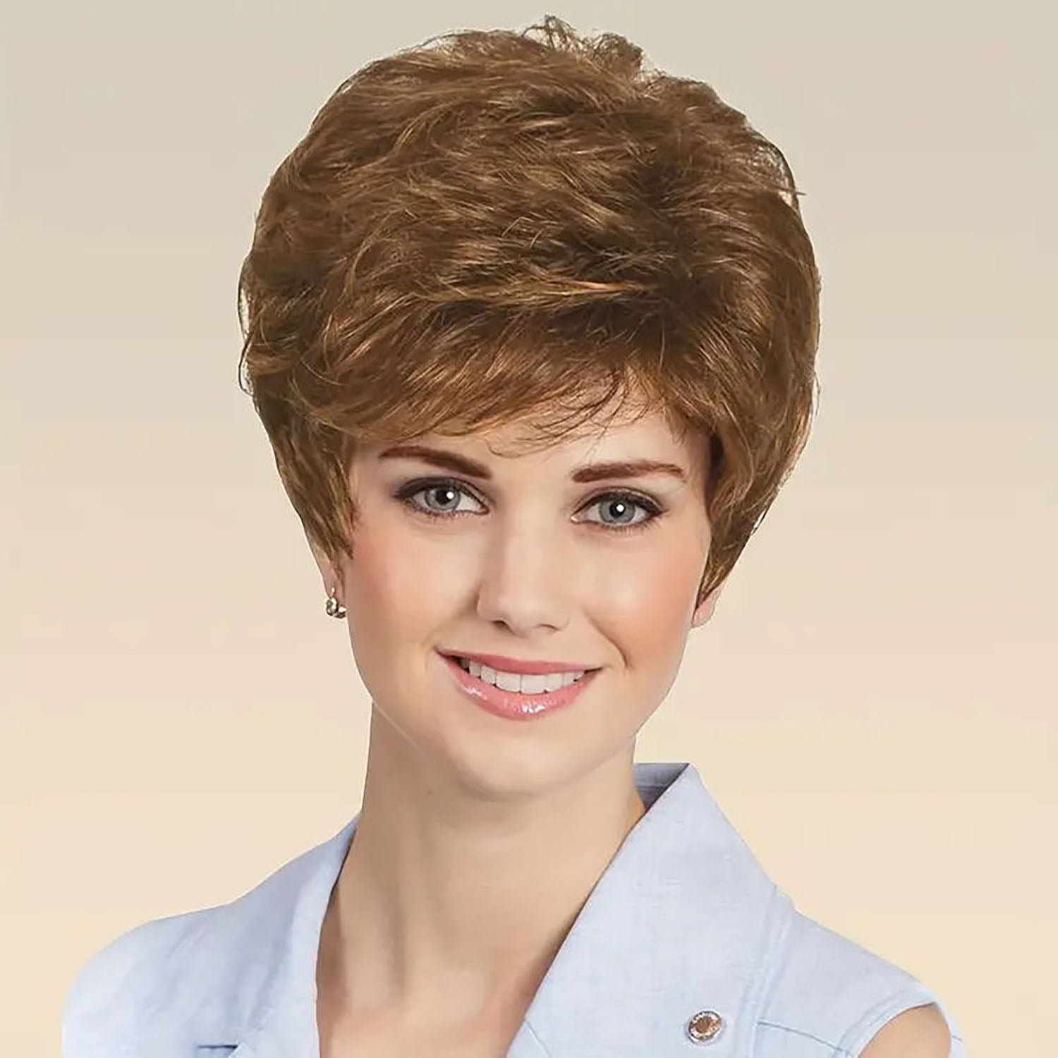 Phocas Short Brown Wigs for Women Synthetic Light Brown Pixie Cut Wig ...
