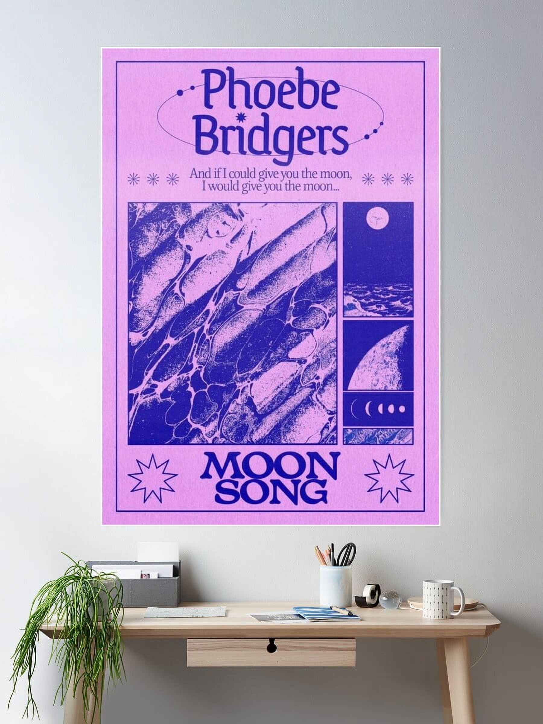 Phoebe Bridgers Blue Purple Moon Song Poster Wall Art, Modern Wall ...