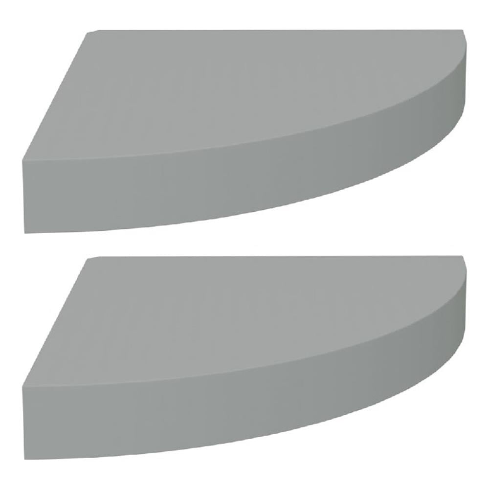 Phoebs Floating Corner Wall-Shelf Set of 2-Gray Honeycomb-Rounded-10 ...