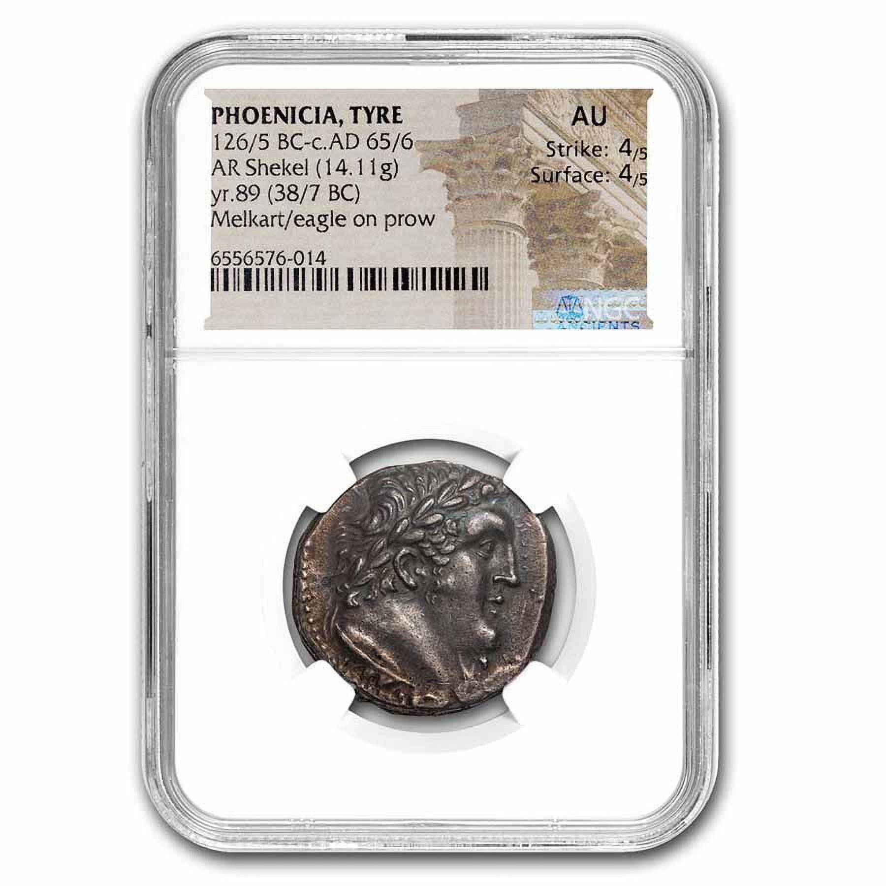 Phoenicia Tyre Silver Shekel (38/37 BC, Year 89) AU NGC - Walmart.com