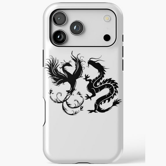 Phoenix And Dragon Mythical Duo Art iPhone Case 17 through 11 Pro Max ...