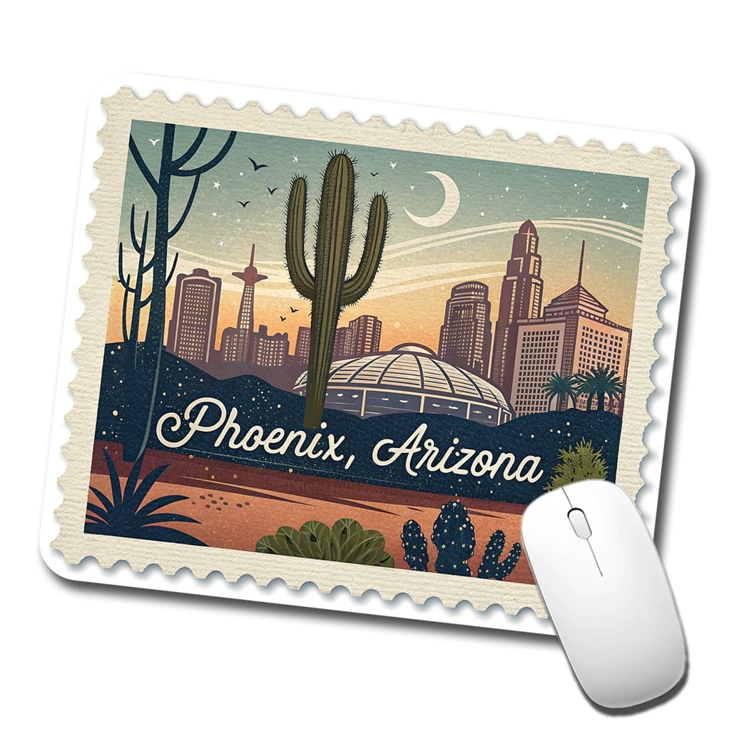 Phoenix, Arizona AZ Travel City State Stamp Mouse Pad Low Profile ...