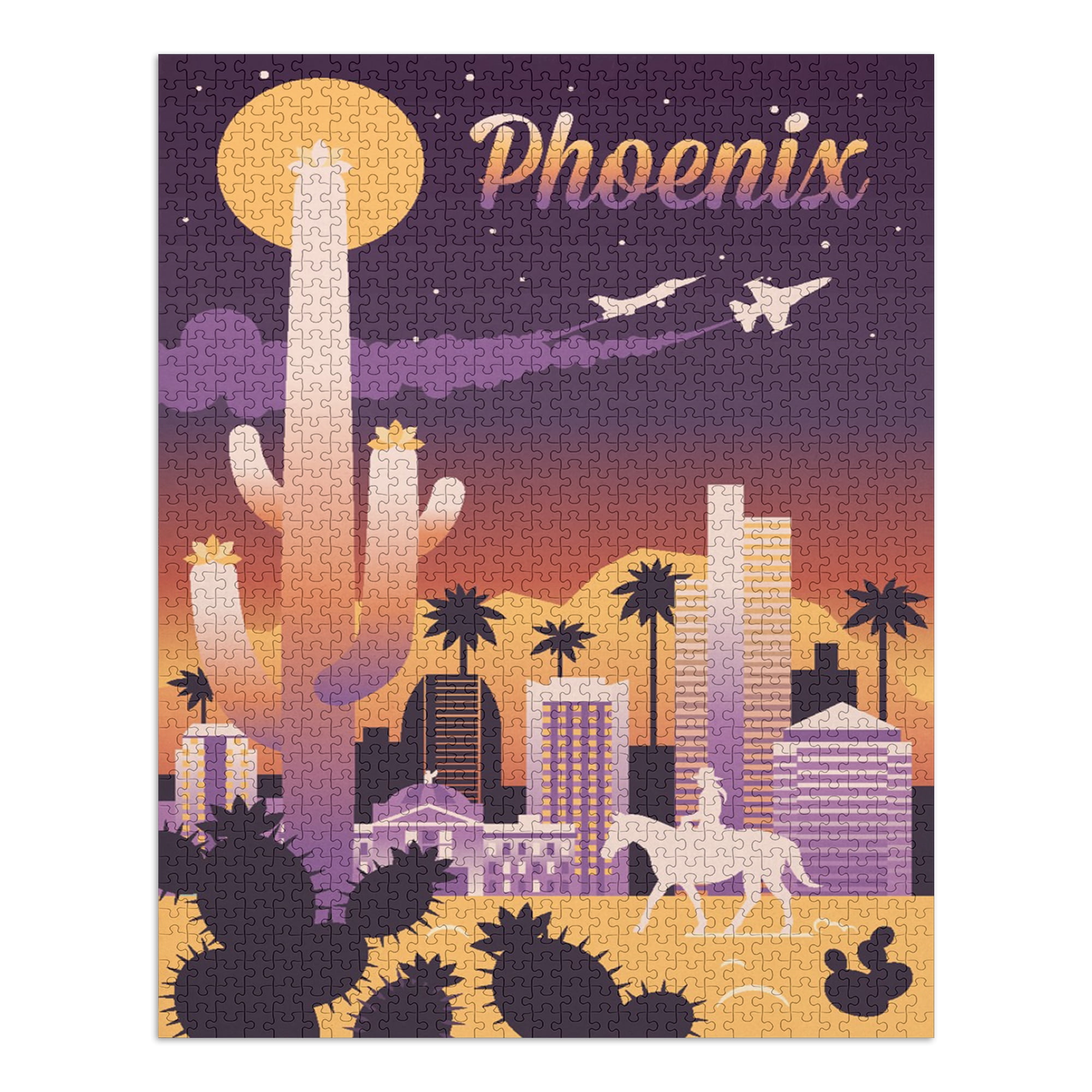 Phoenix, Arizona, Retro Skyline Chromatic Series (1000 Piece Puzzle ...