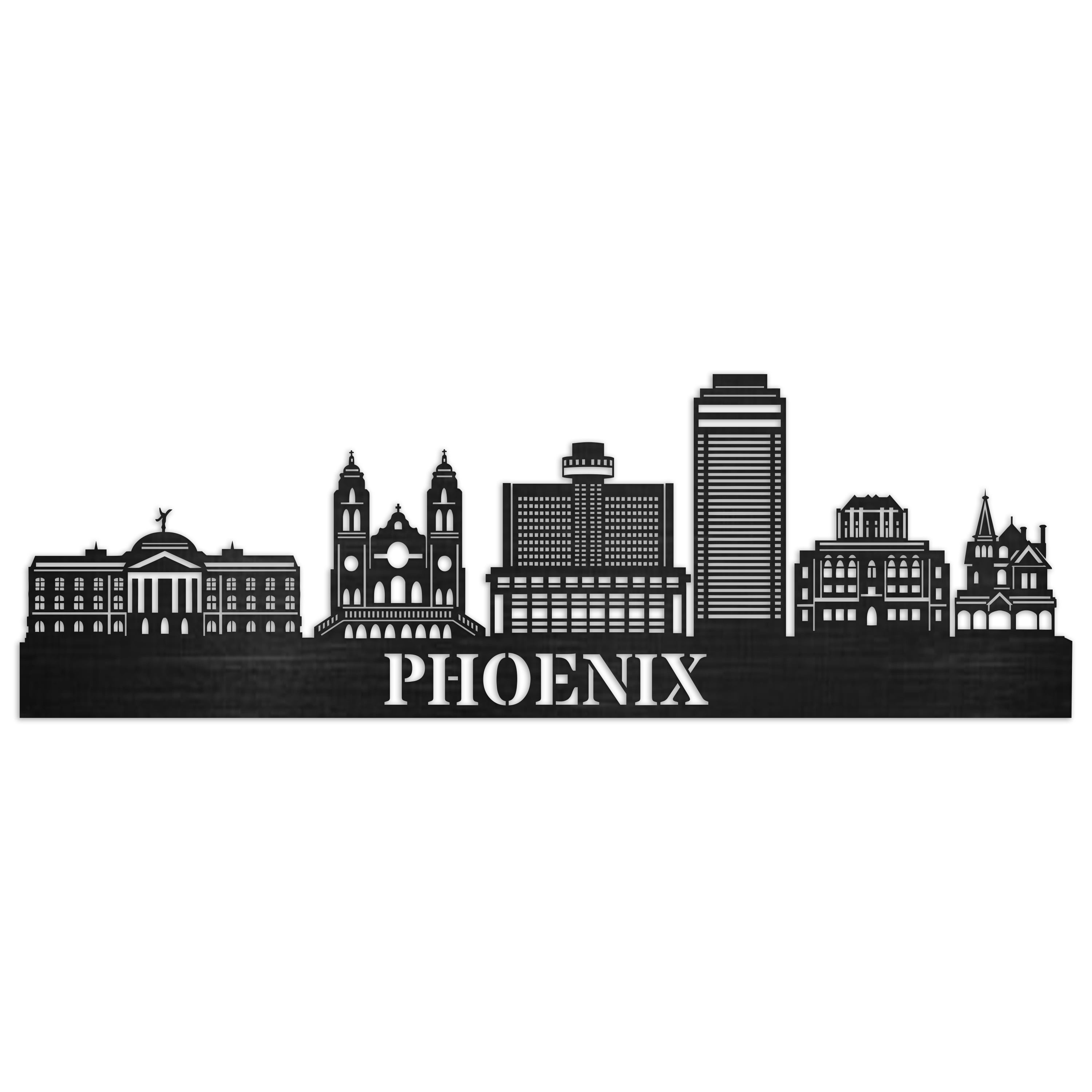 Phoenix Arizona Skyline Wall Art PHX Cityscape Cutout AZ Gifts Phoenix ...