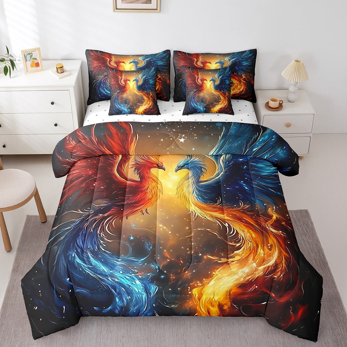 Phoenix Bedding Sets Tribal Animal Bed In A Bag 7Pcs Twin Culture Birds ...