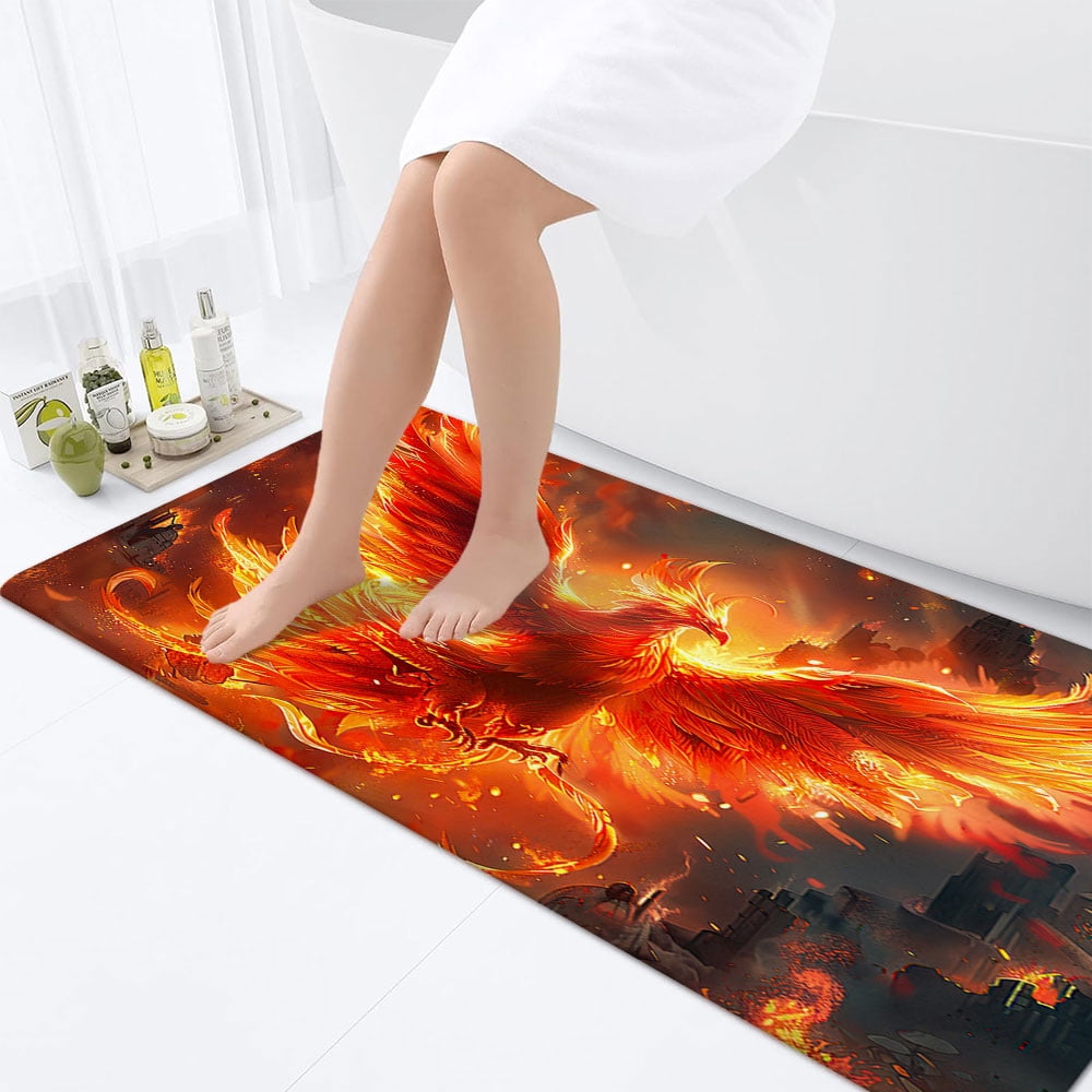 Phoenix Bird Bathroom Rugs for Men, Bird Non-Slip Bath Rugs Phoenix ...