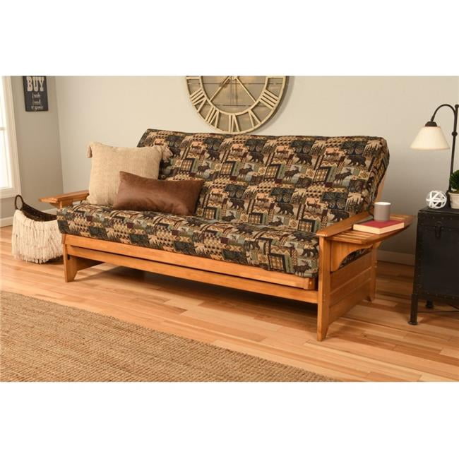 Phoenix Butternut Futon Frame with Peters Cabin Mattress - Full Size ...
