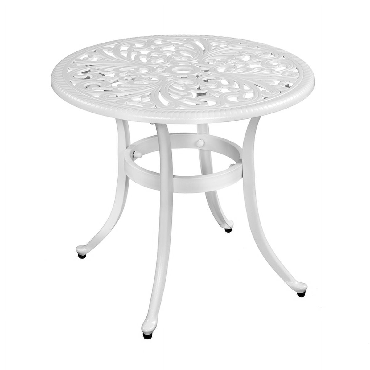 Phoenix Cast Aluminum Round Table, Patio End Table Side Table, Cast ...