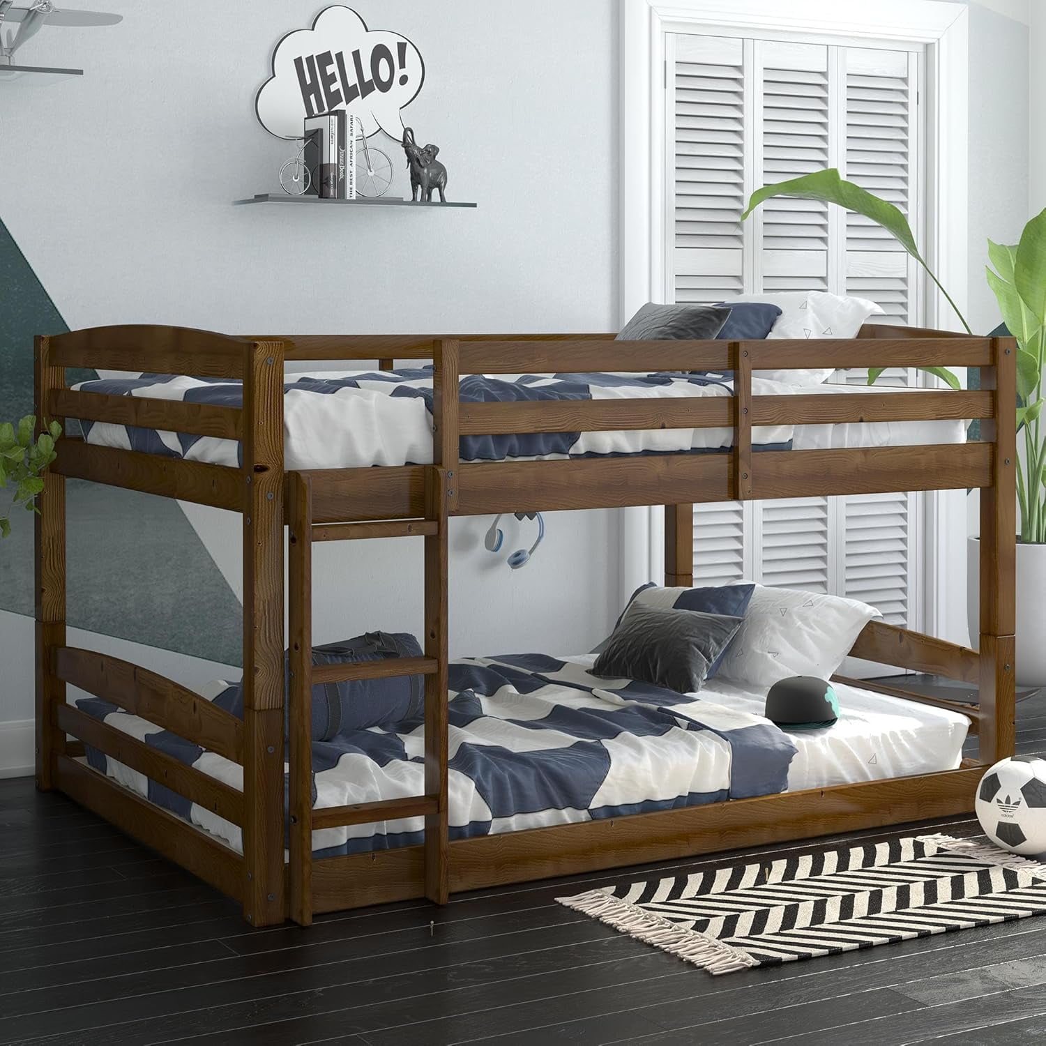 Phoenix Convertible Low Wood Floor Bunk Bed, Stackable and Detachable ...