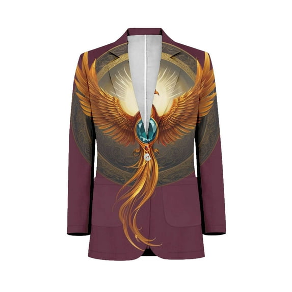 Phoenix Emblem Design Customized Men's Suits full man Shawl Collar ...