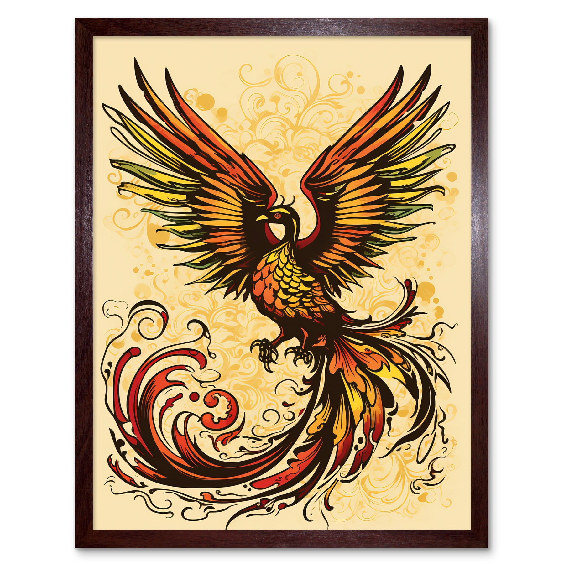 Phoenix Emerging from Flames Tattoo Ink Body Art Rockabilly Americana ...