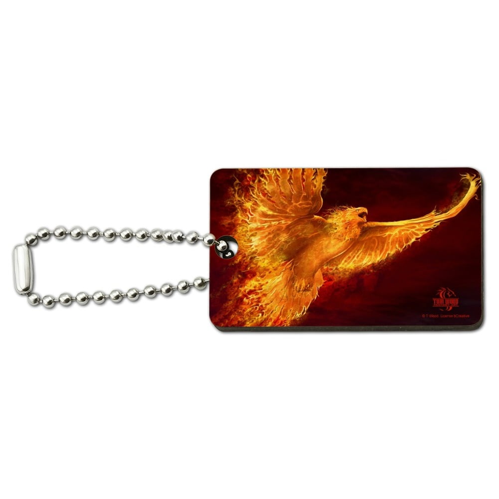 Phoenix Firebird Flaming Fire Bird Rising Fantasy Wood Wooden Rectangle ...