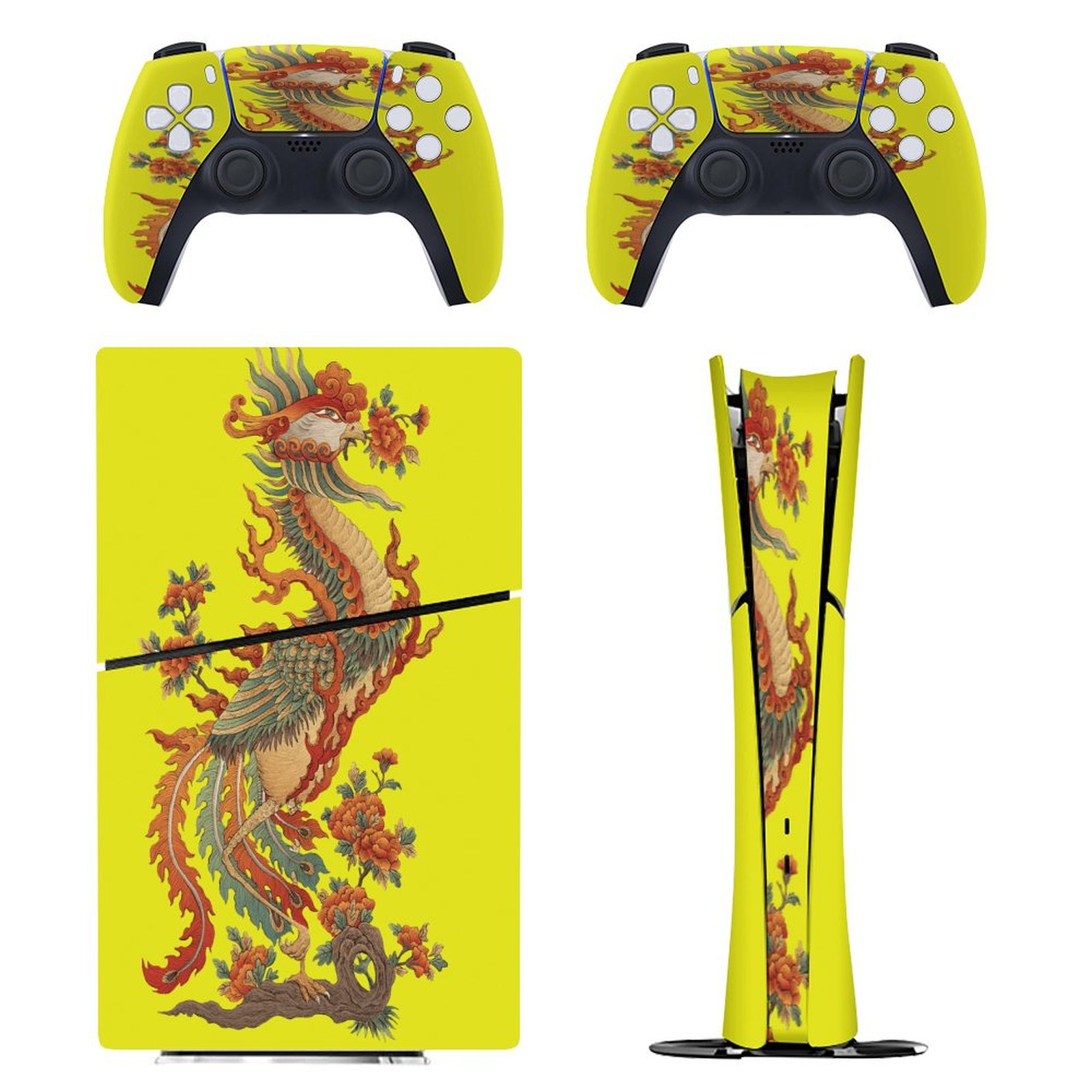 Phoenix, Flower, Chinese Style PS5/PS5 Slim Digital Disc Skin Sticker ...