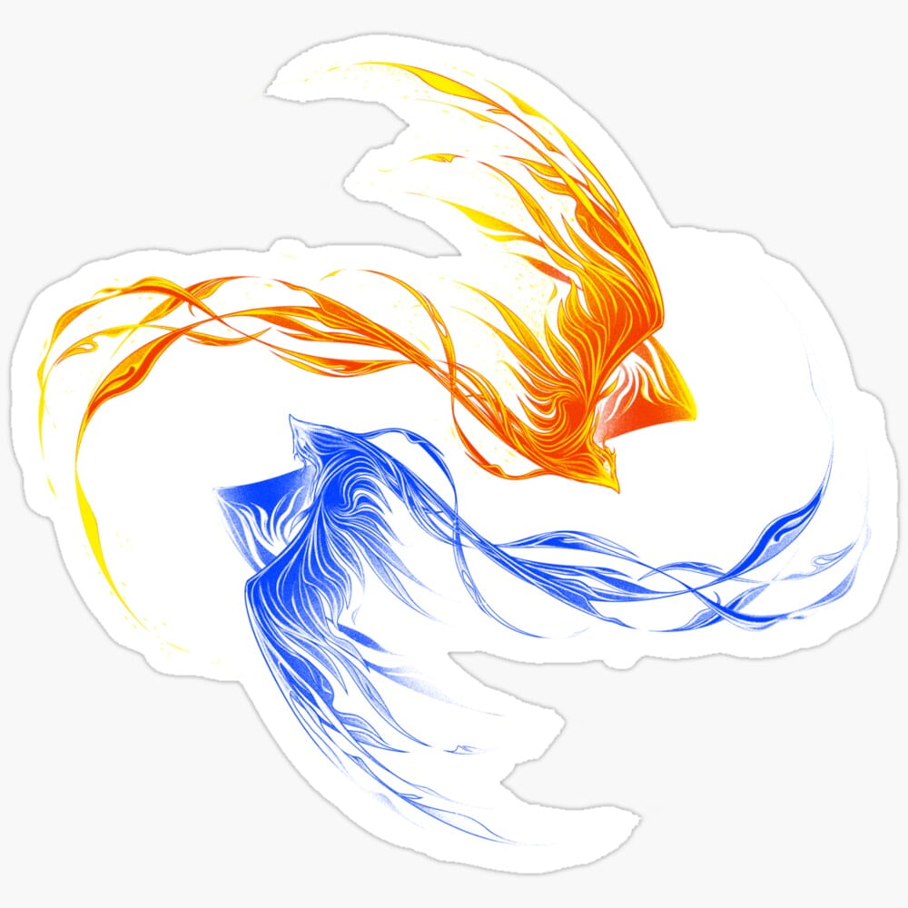 Phoenix Ice And Fire Sticker Phone Decal Water Bottle Stickers Car ...