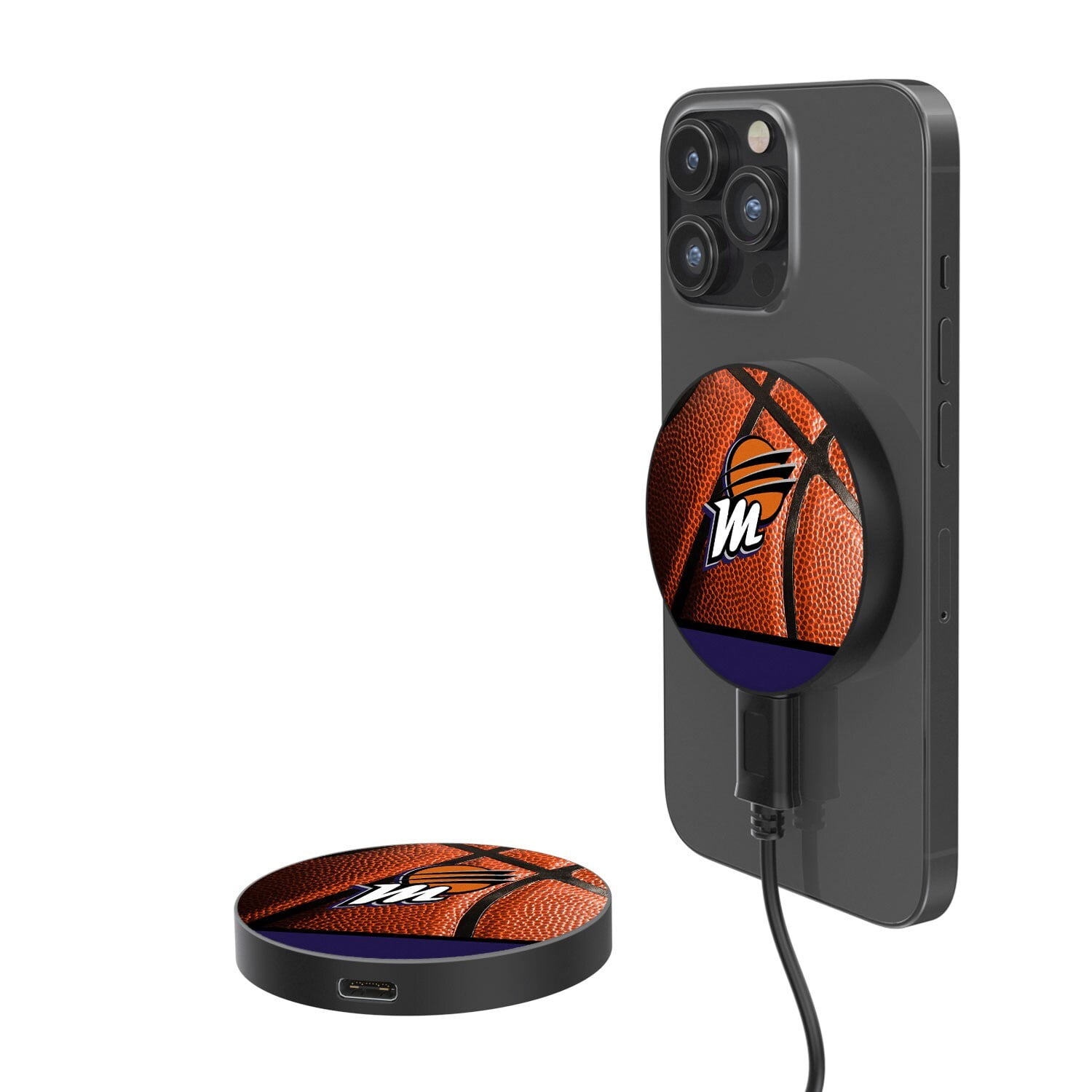 Phoenix Mercury Basketball Design 10-Watt Wireless Magnetic Charger ...