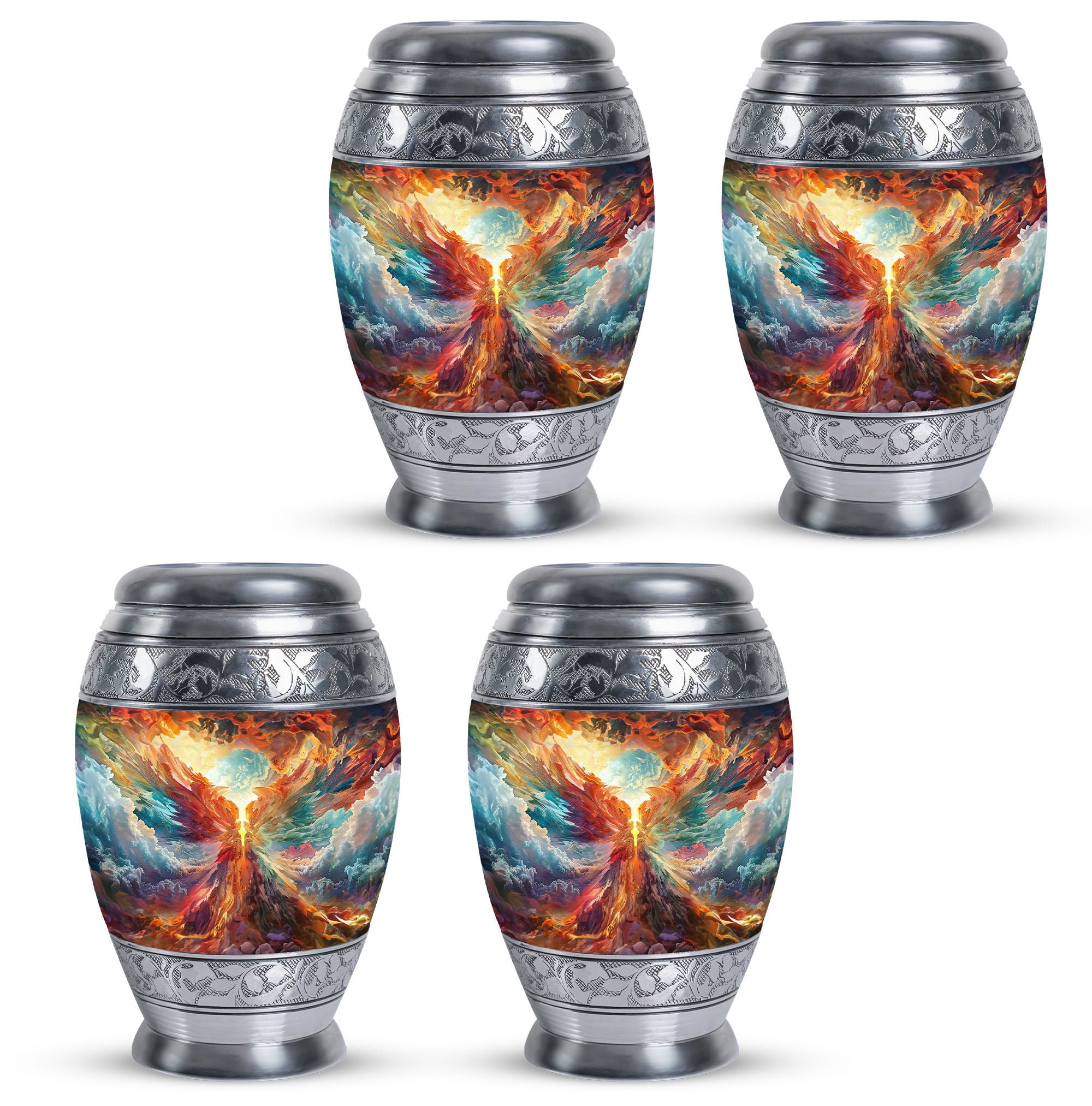Phoenix Nebula Set Of 4 - 3 Inch Urn, Purple Cremation Urn, Mini ...