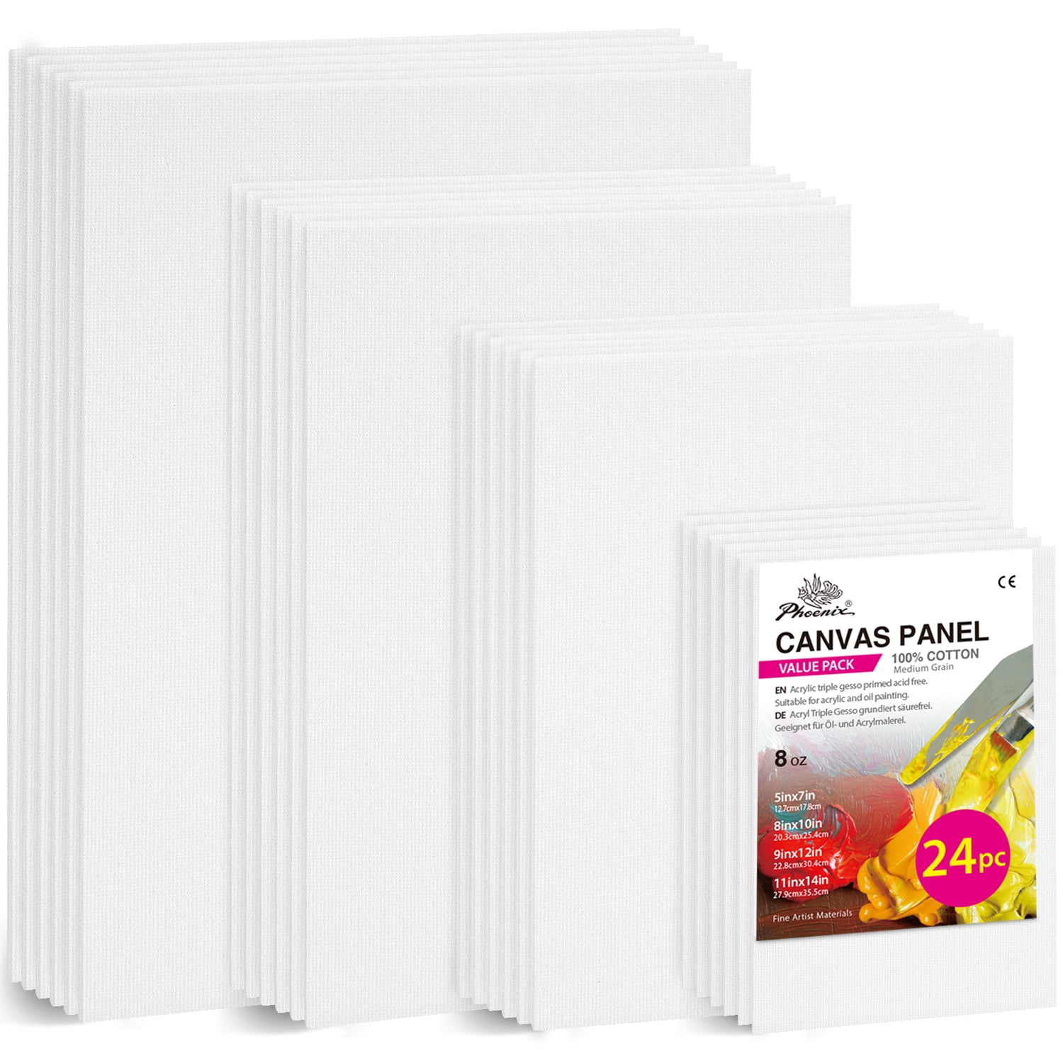 Phoenix Painting Canvas Panels 24 Pack Cotton Acrylic Color Canvas ...