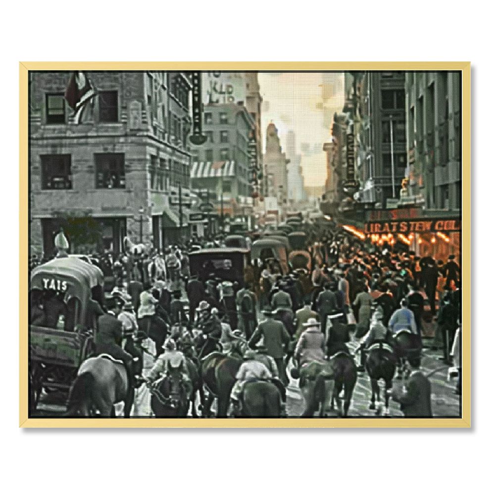 Phoenix Parade North From Central Vintage Arizona City Black Framed ...