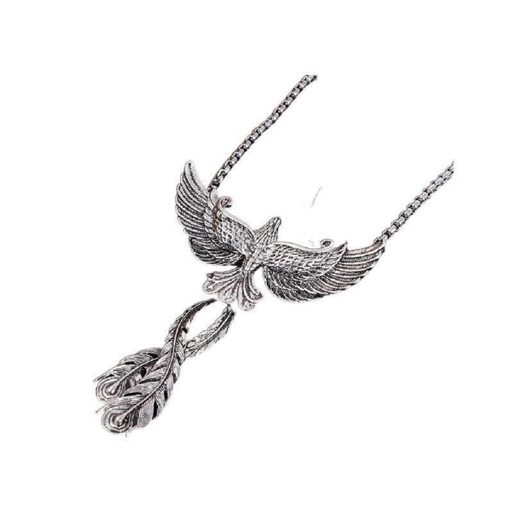 Phoenix Pendant Necklace for Men, Vintage Bird Necklace with 27.6 ...