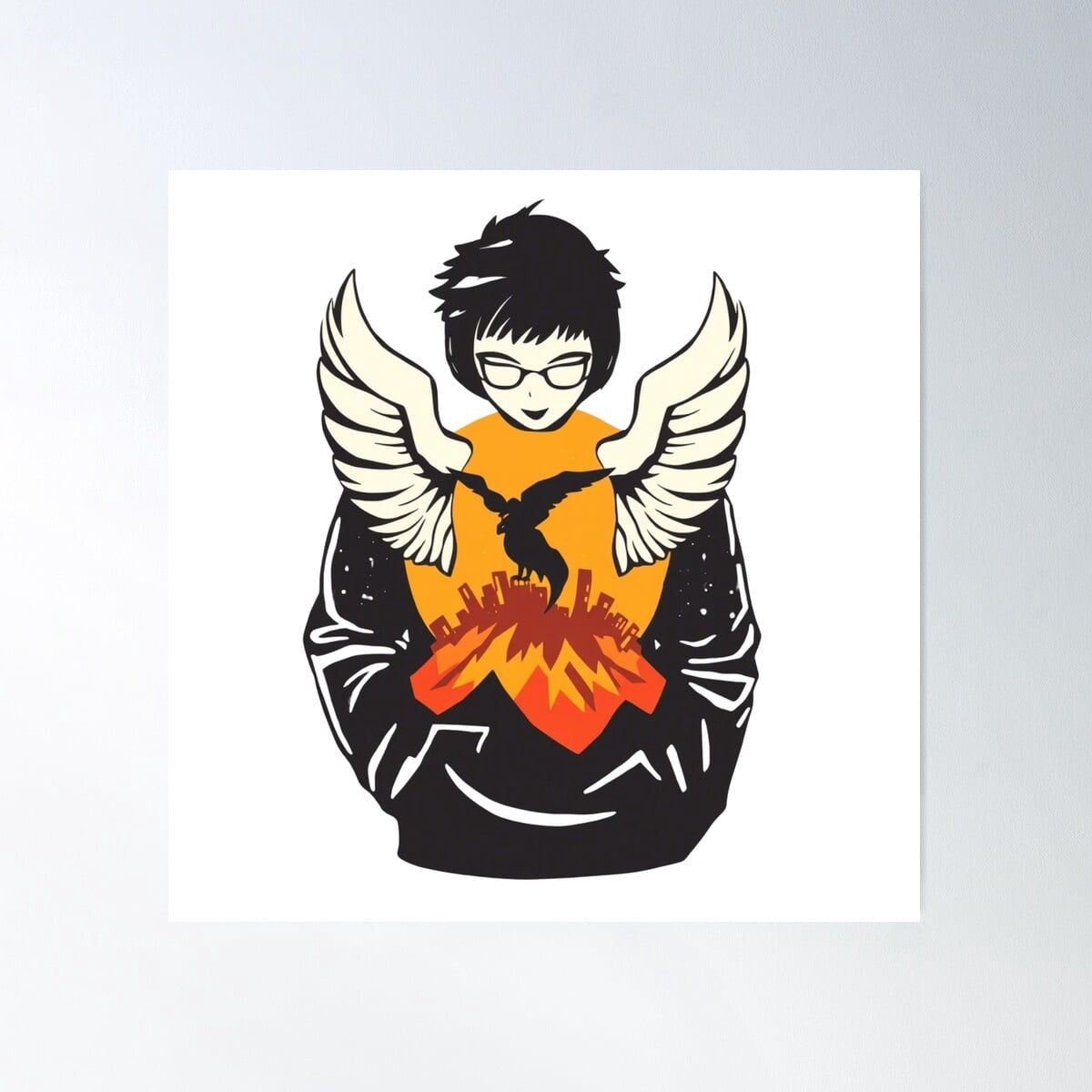Phoenix Rebirth – Urban Angel Aesthetic Poster Wall Art, Modern Wall ...