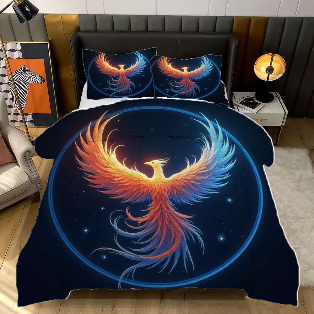 Phoenix Rising From Ashes Comforter Set Queen Size Bedding Set For ...
