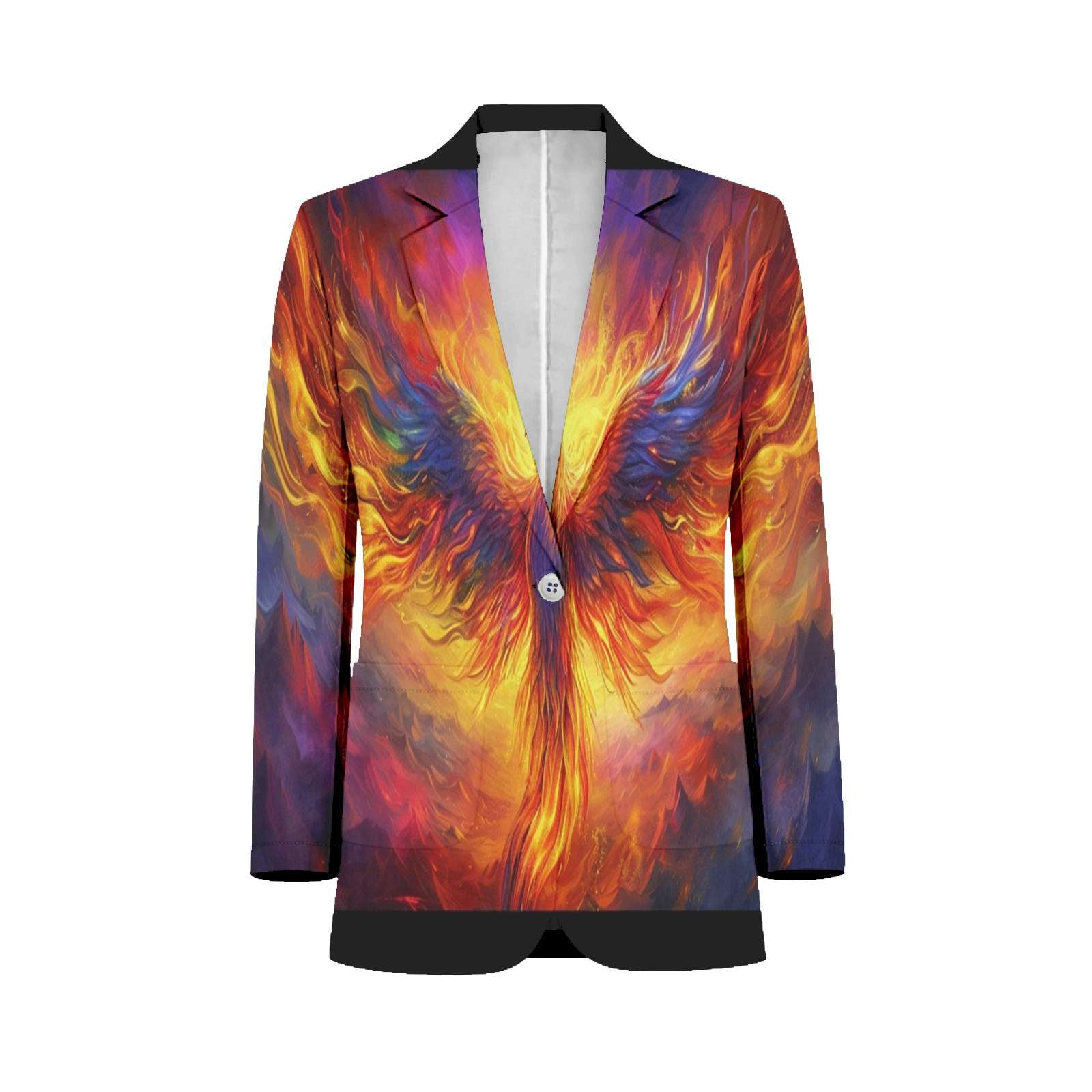 Phoenix Rising From Flames Customized Men's Suits full man Shawl Collar ...
