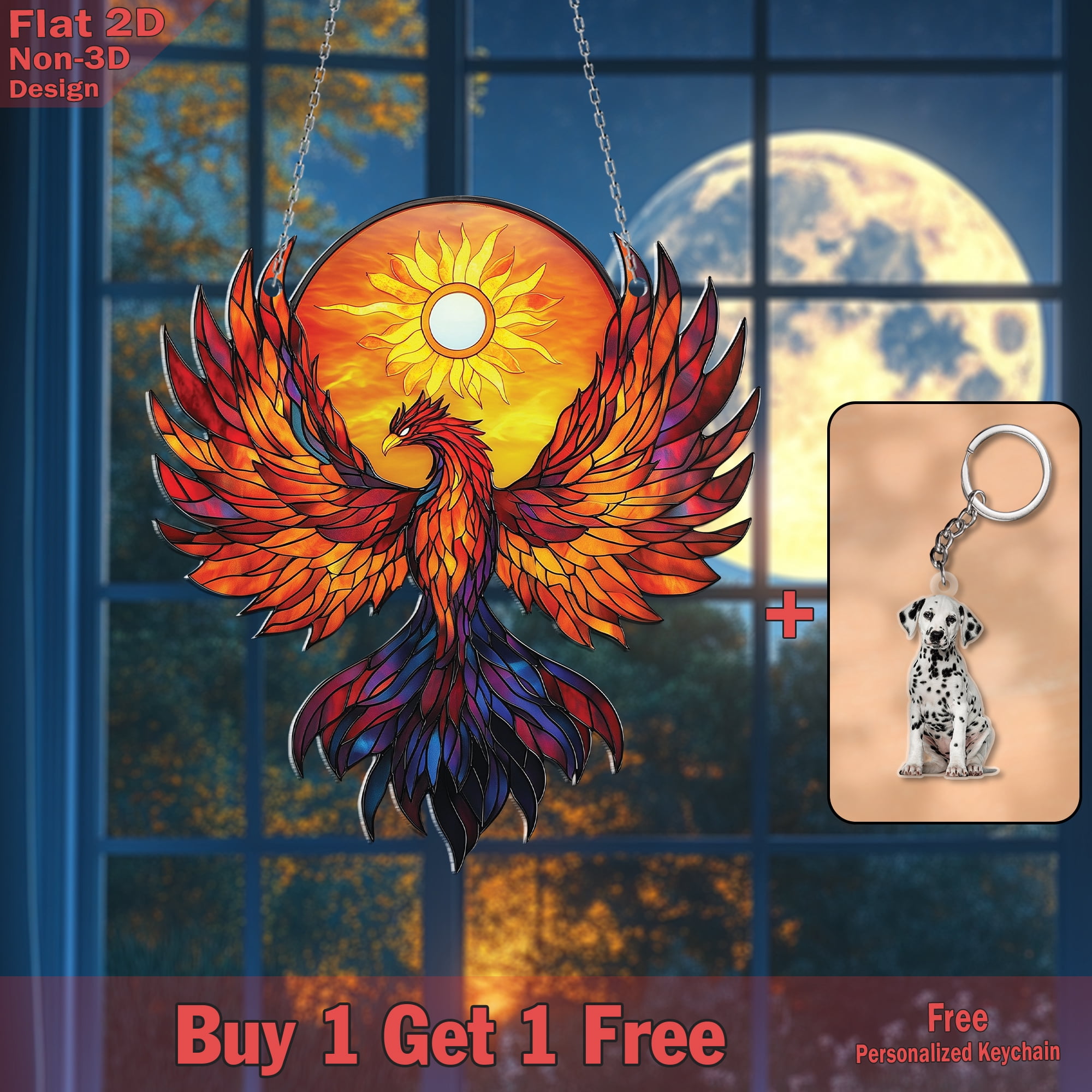 Phoenix Rising - Sun Catcher - Unique Gift of Strength & Renewal ...