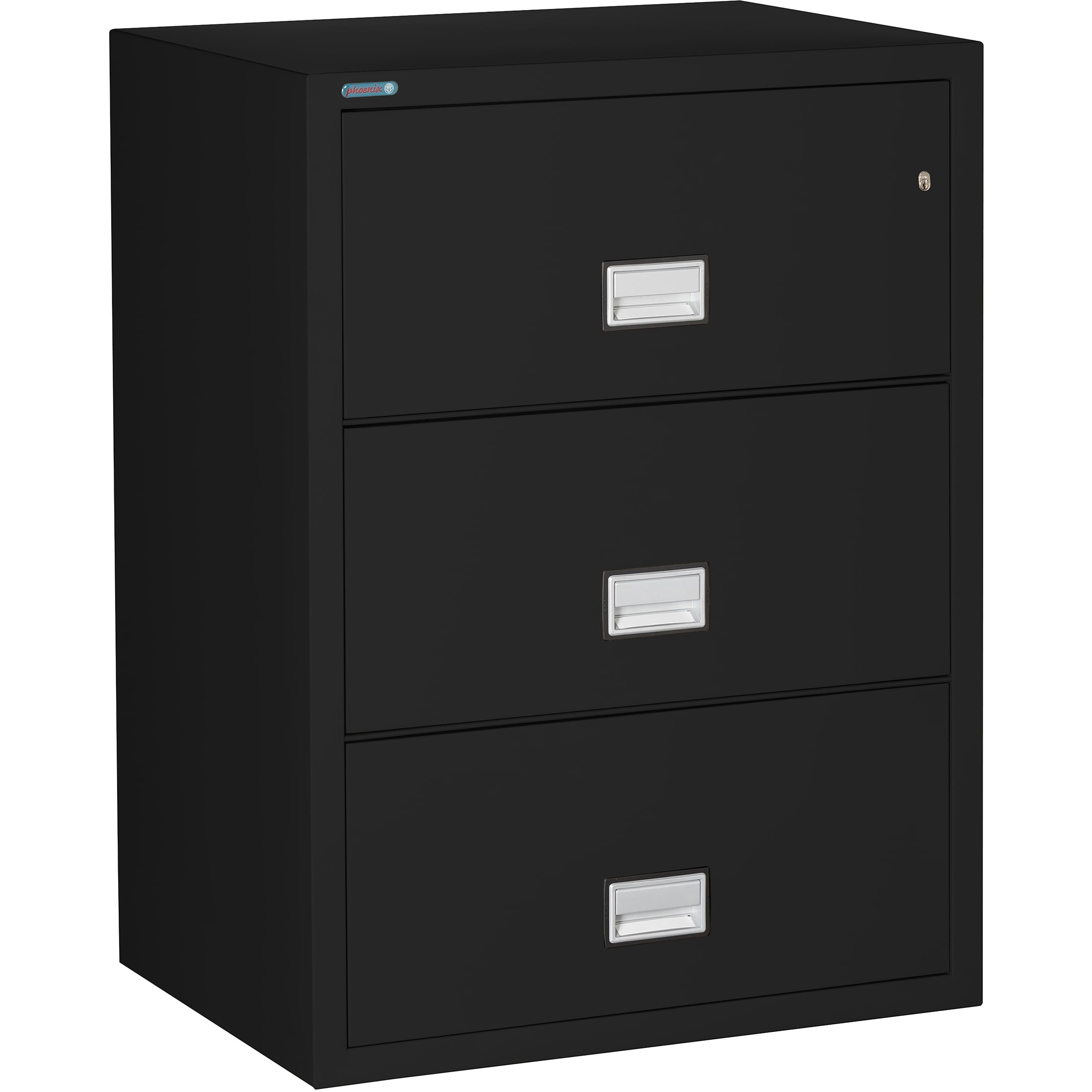 Phoenix Safe Lateral 31 inch 3-Drawer Fireproof File Cabinet with Key ...