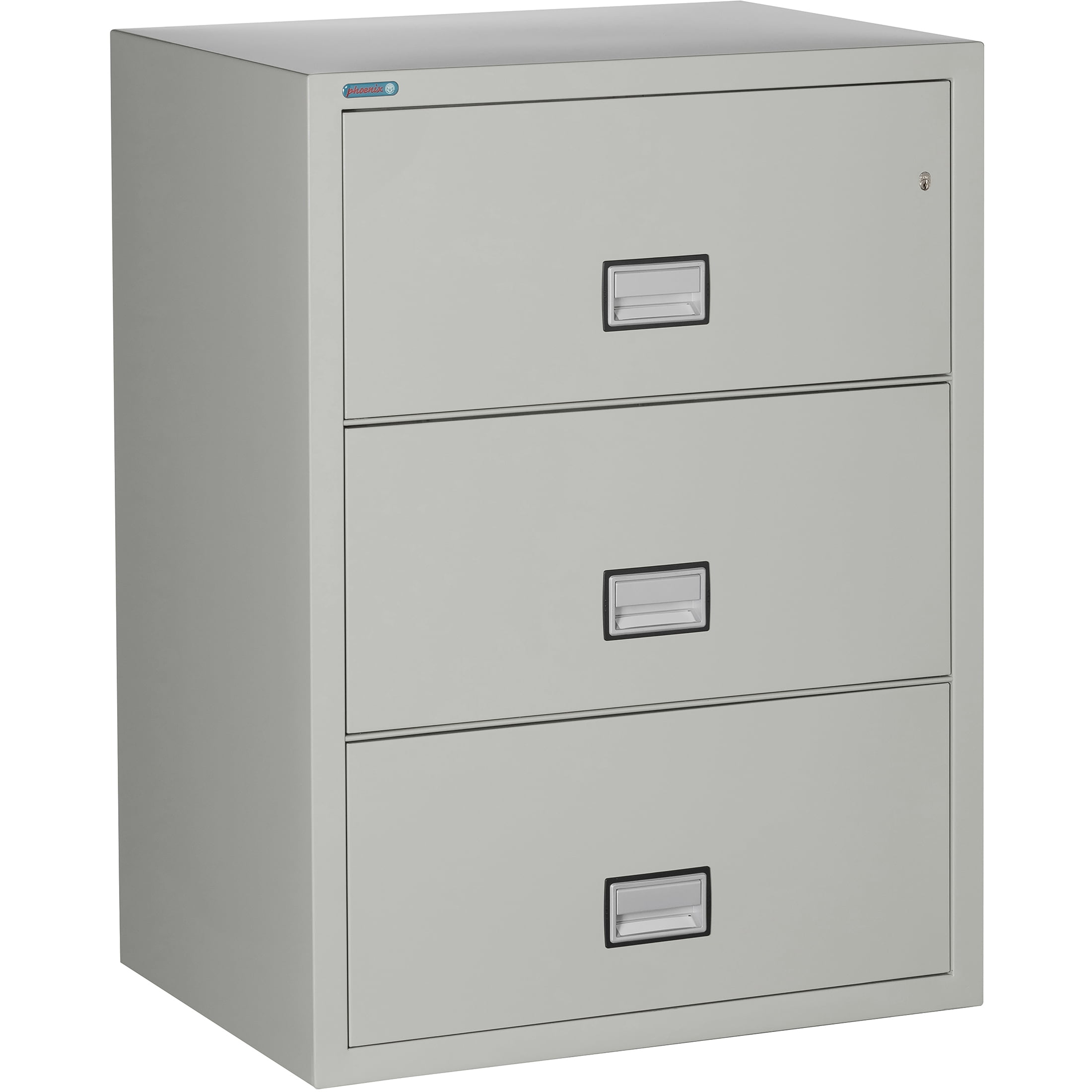 Phoenix Safe Lateral 31 inch 3-Drawer Fireproof File Cabinet with Key ...