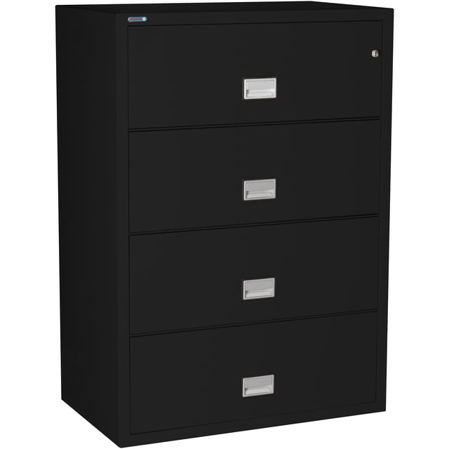 Phoenix Safe Lateral 38 inch 4-Drawer Fireproof File Cabinet with Key ...