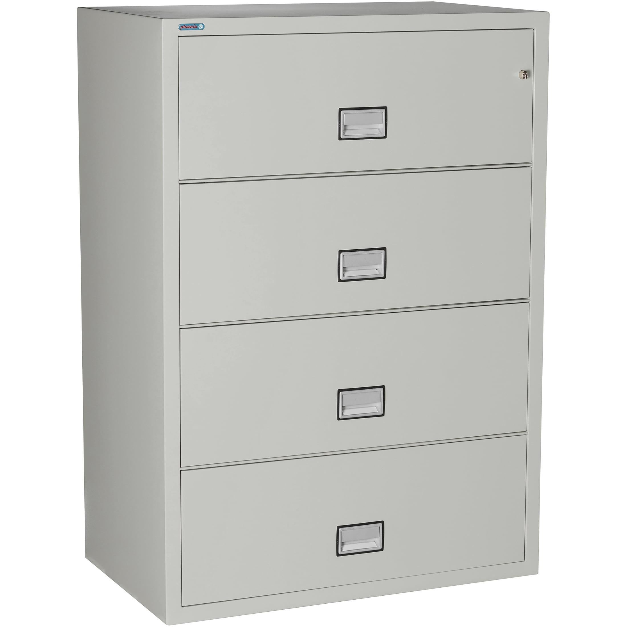 Phoenix Safe Lateral 38 inch 4-Drawer Fireproof File Cabinet with Key ...