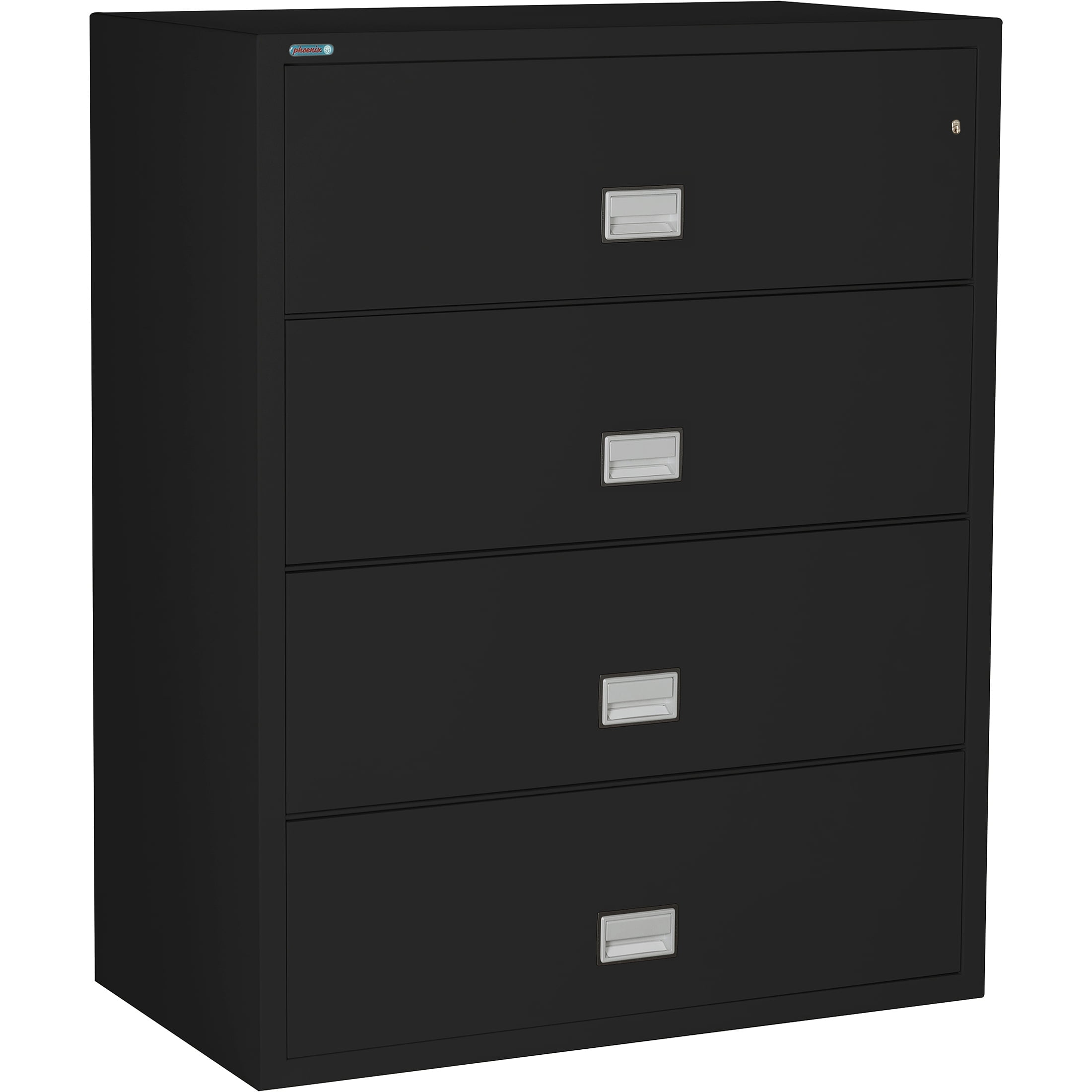 Phoenix Safe Lateral 44 inch 4-Drawer Fireproof File Cabinet with Key ...