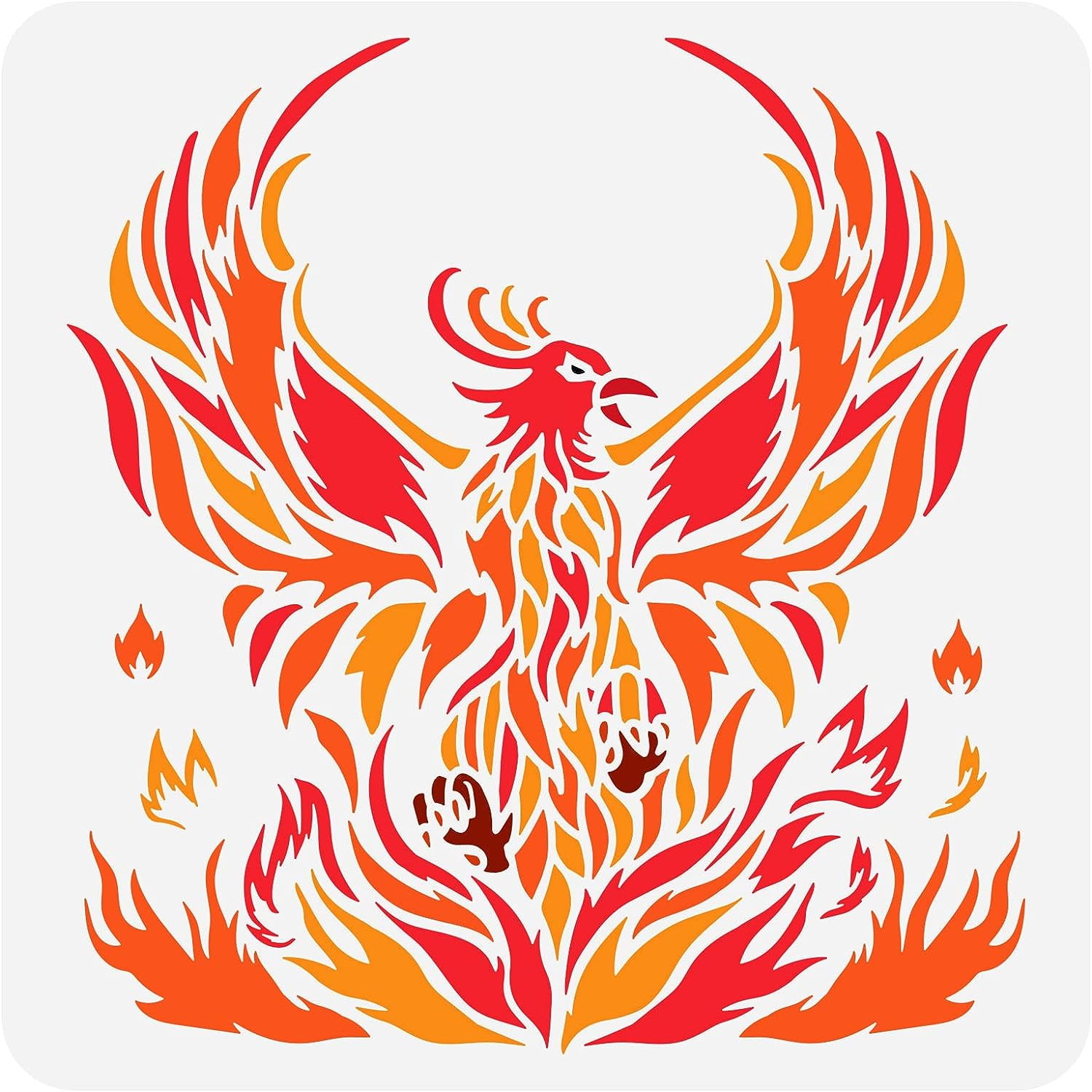 Phoenix Stencil 11.8x11.8inch Reusable Firebird Drawing Stencil DIY Art ...