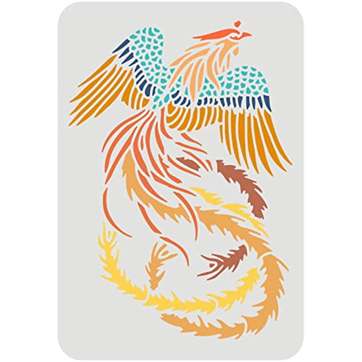 Phoenix Stencil for Painting Mythology Flying Phoenix Stencil Template ...