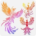 Phoenix Stencils for Painting 11.8x11.8inch Reusable Firebird Drawing ...