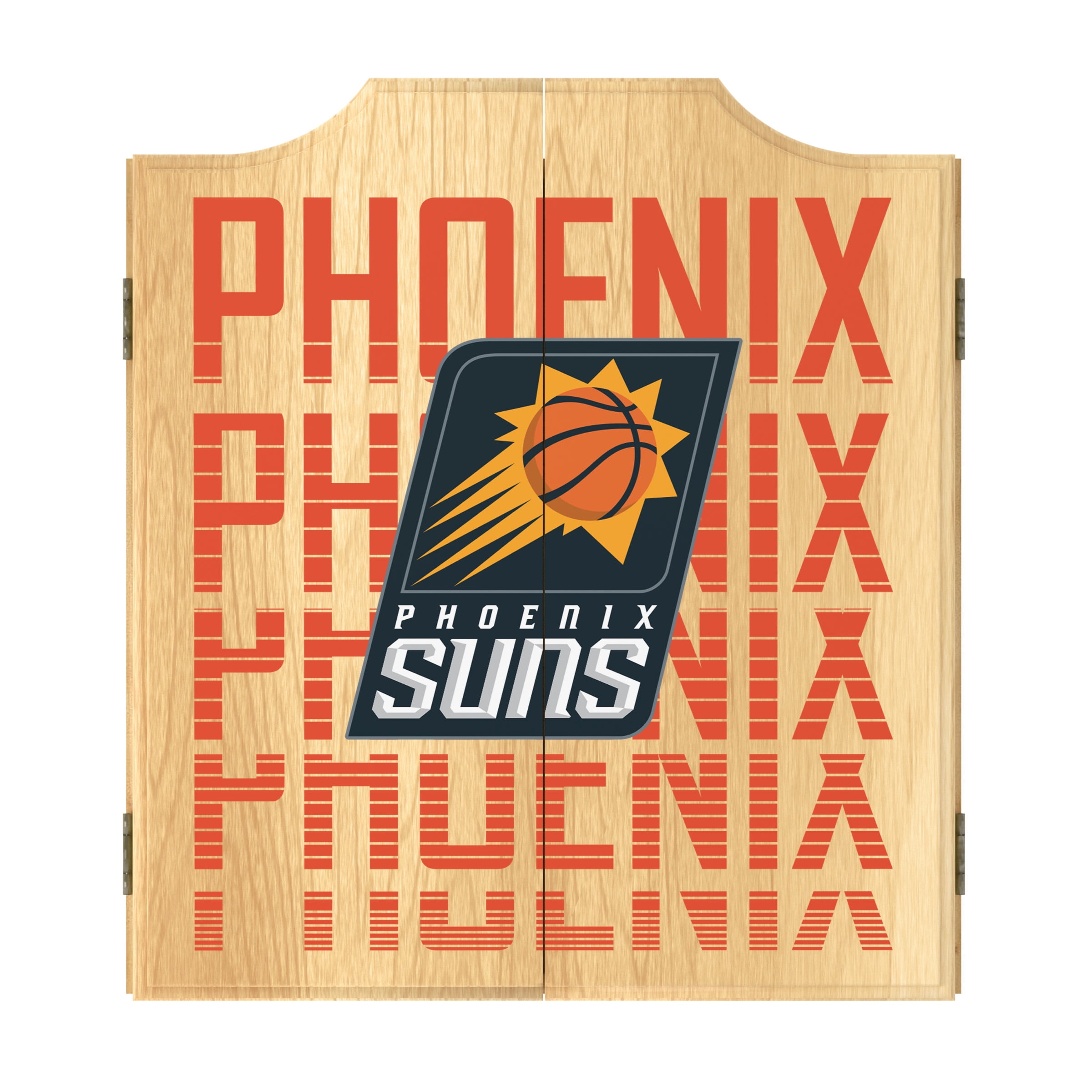 Phoenix Suns City Dart Board Cabinet Set with 6 Steel Tip Darts ...